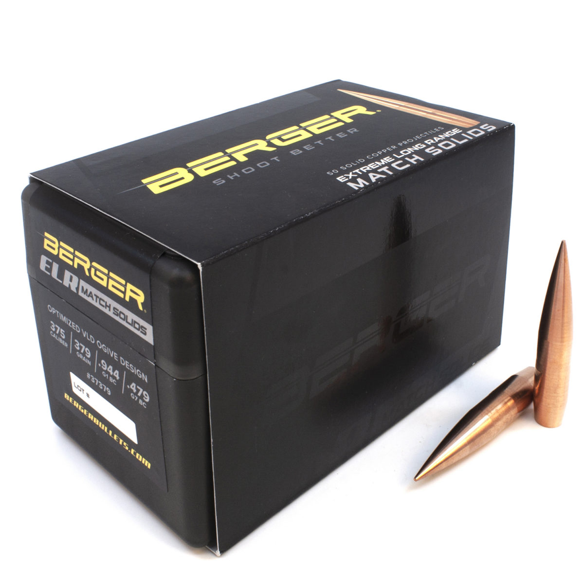 Berger Bullets | 375 Caliber 379 Grain ELR Match Solid Bullets
