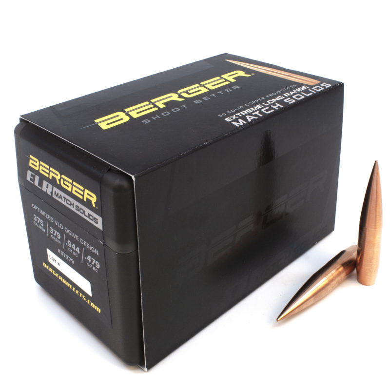 Berger Bullets | 375 Caliber 379 Grain ELR Match Solid Bullets